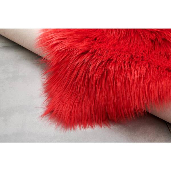 Amazing Rugs Cozy Collection Ultra Soft Red 2 ft. x 5 ft Amazing Rugs Cozy Collection Ultra Soft Red 2 ft. x 5 ft