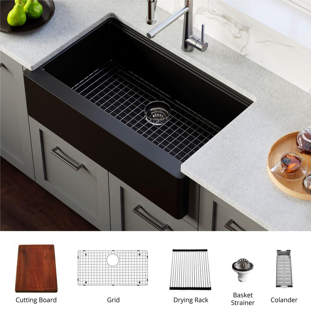 Reviews for Karran QAWS- 740 Quartz 34 in. Single Bowl Farmhouse Apron ...