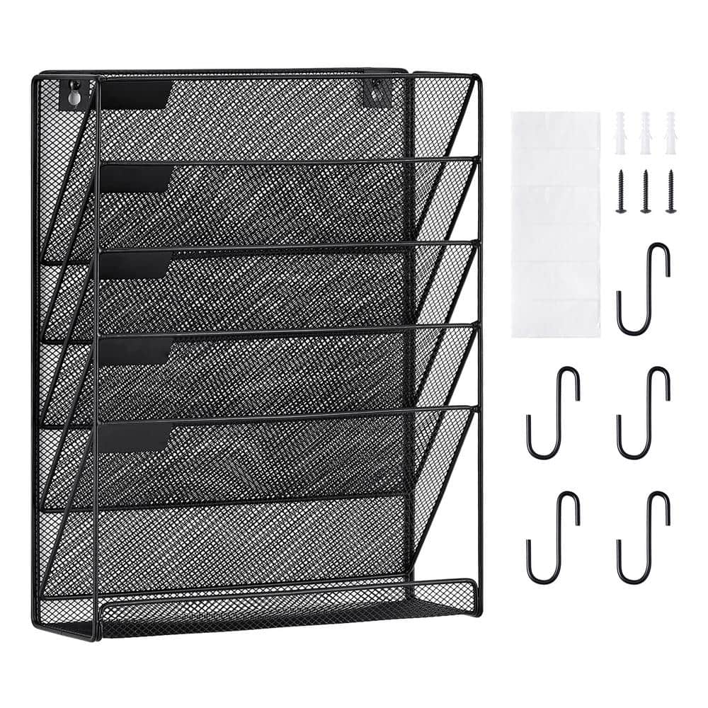 SKYSHALO Hanging Wall Files Organizer, 1-Piece 6 Pockets Vertical Wall ...