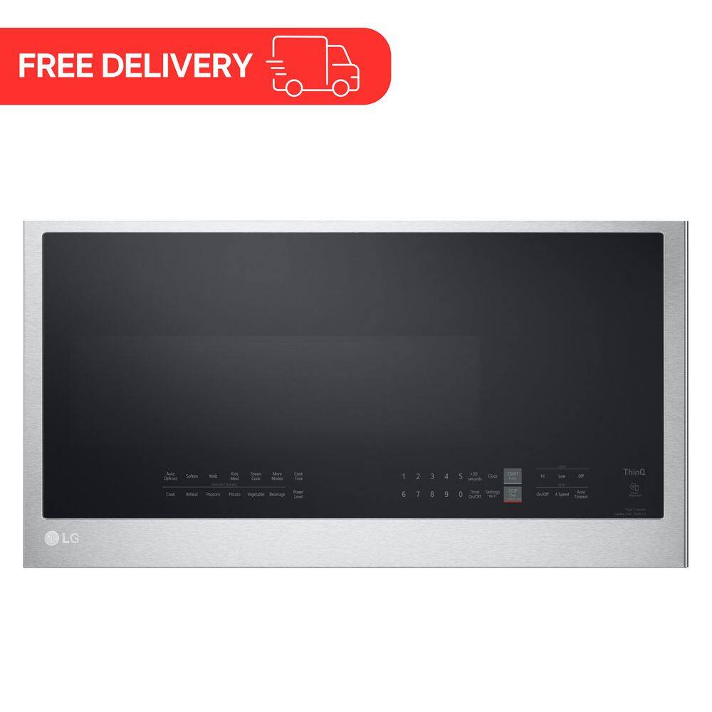 LG Smart 30 in. W 2 cu. ft. Over the Range Microwave with EasyClean ...