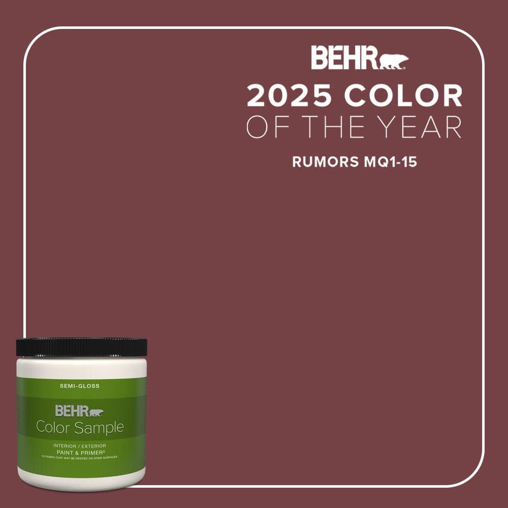 BEHR PREMIUM PLUS 8 oz. #MQ1-15 Rumors Semi-Gloss Interior/Exterior ...