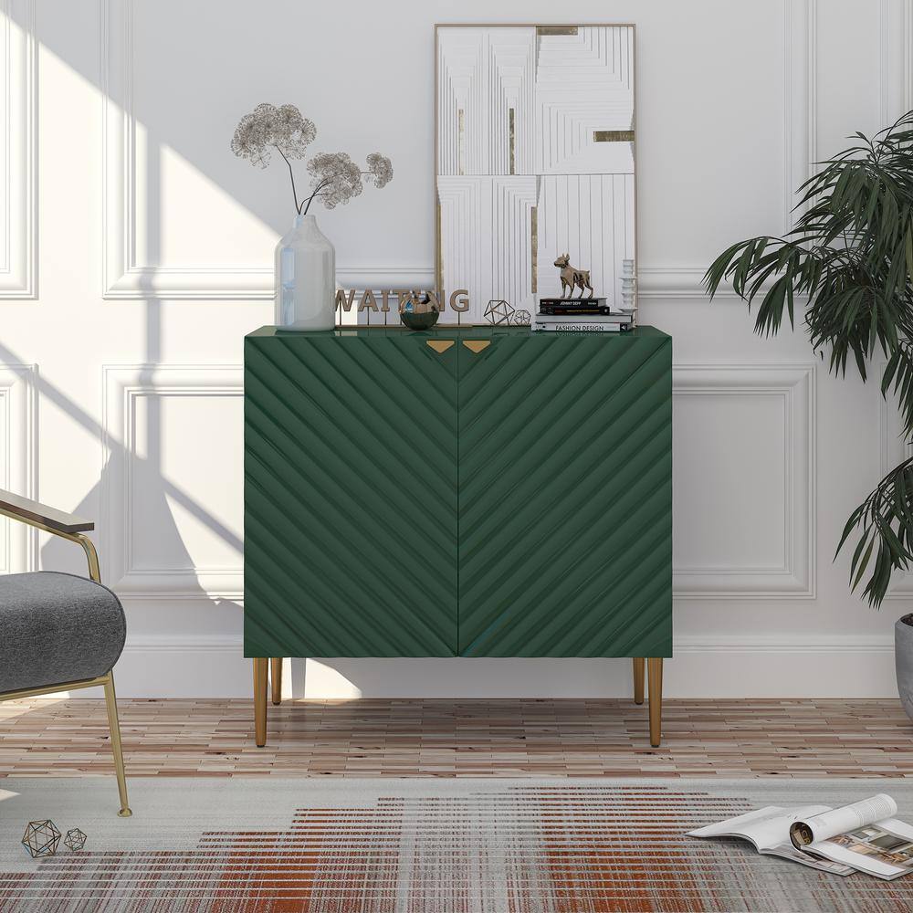 Boyel Living 2-Door Green Locker Accent Storage Cabinet with Tapered ...