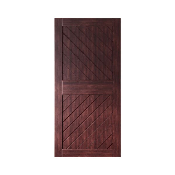 HOMACER XT4 36 in. x 84 in. C-Panel Solid Core Red Mahogany Slanted ...