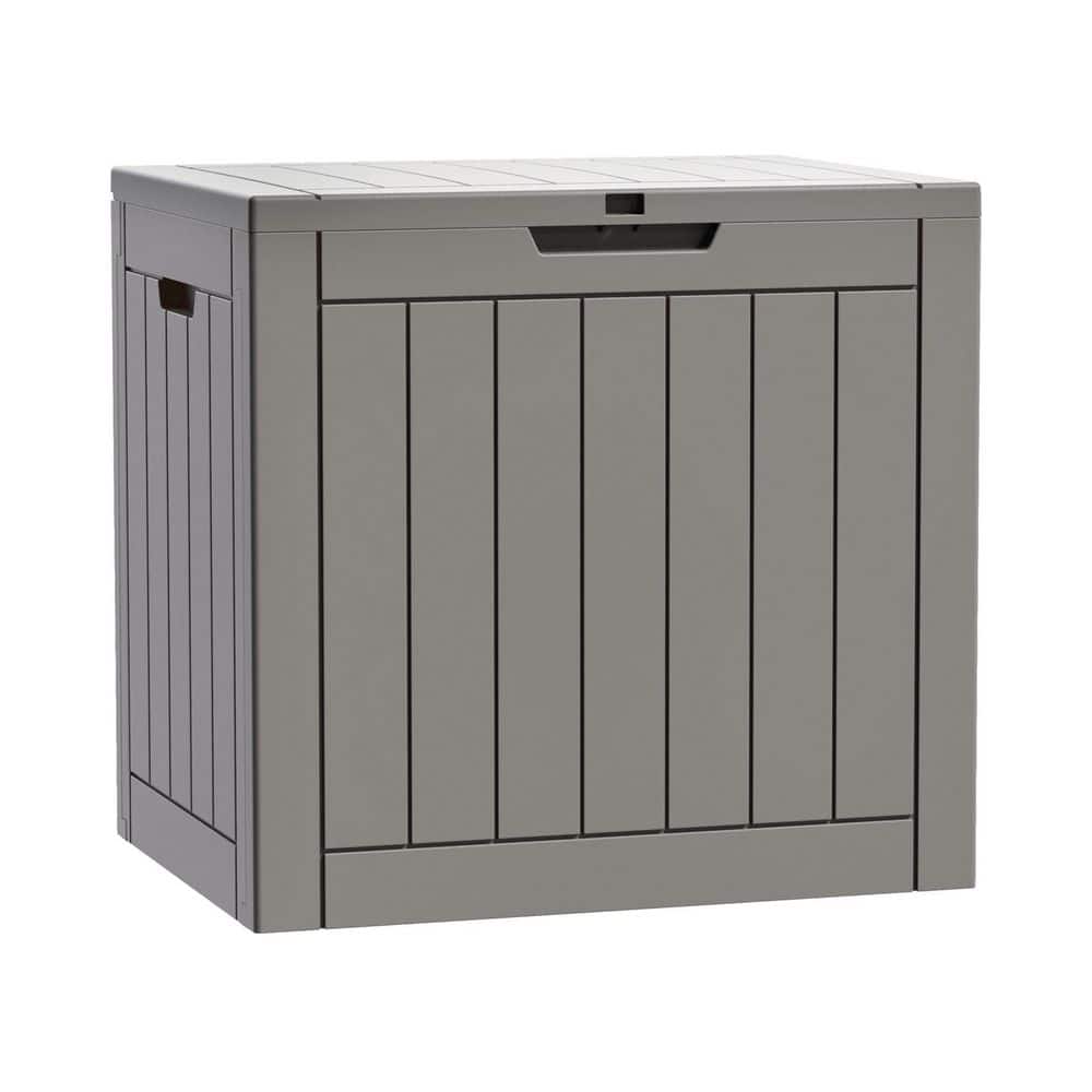 31 Gal. Polypropylene Deck Box with Lockable Lid, Durable Outdoor ...