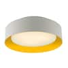 Bromi Design Lynch White and Yellow Flush Mount B4106YL - The Home Depot