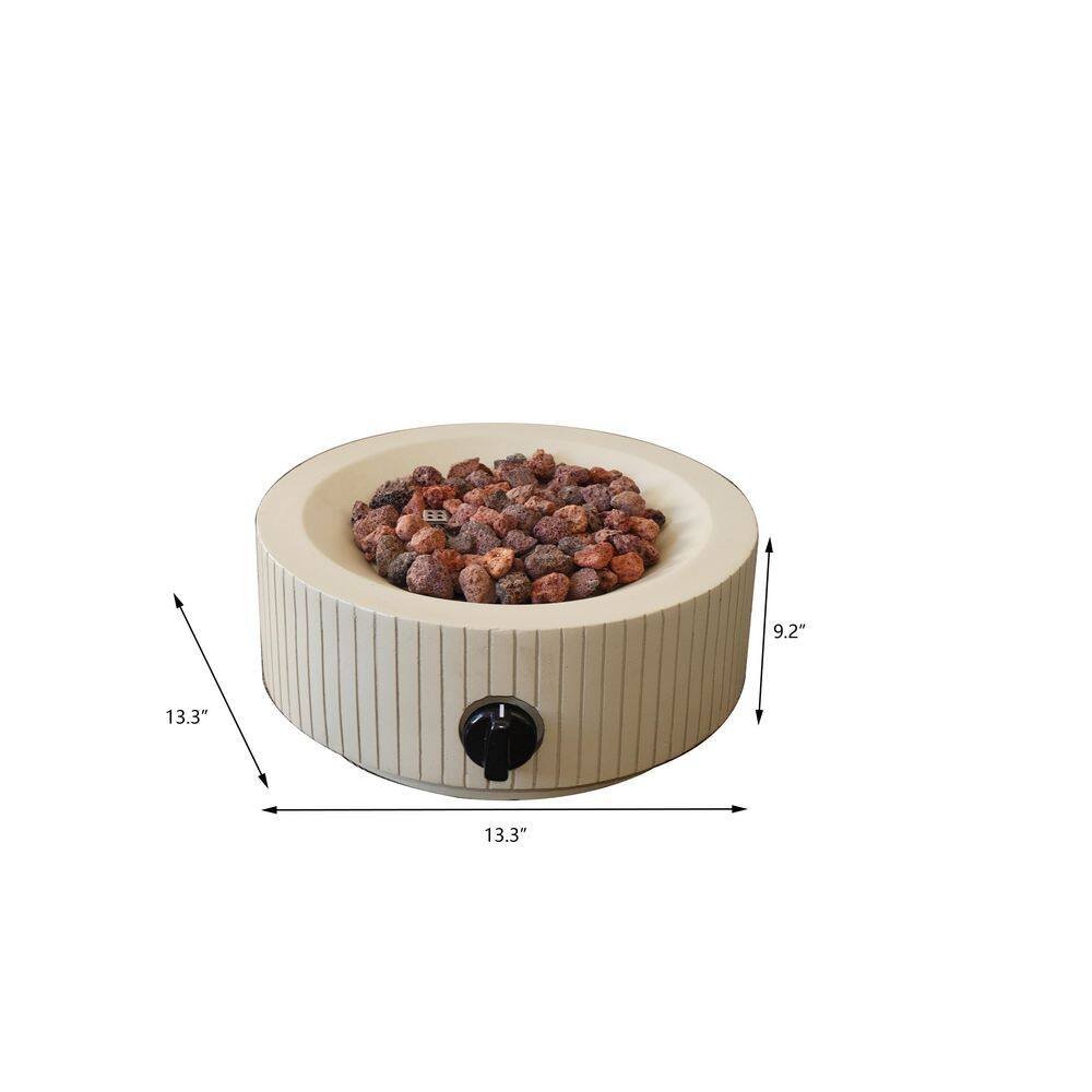 Santee 13 in. W 15000 BTU Propane Outdoor Faux Concrete Finish Tabletop ...