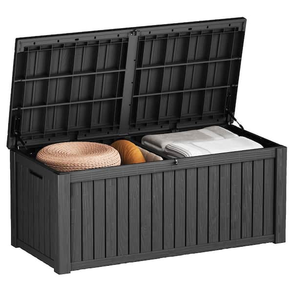 150 Gal. Weather-Resistant Deck Box -Lockable Patio Storage Bench ...