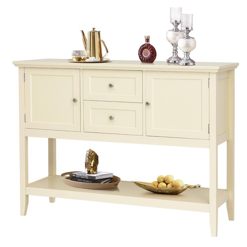 Reviews for Costway Beige Sideboard Buffet Table Wooden Console Table ...