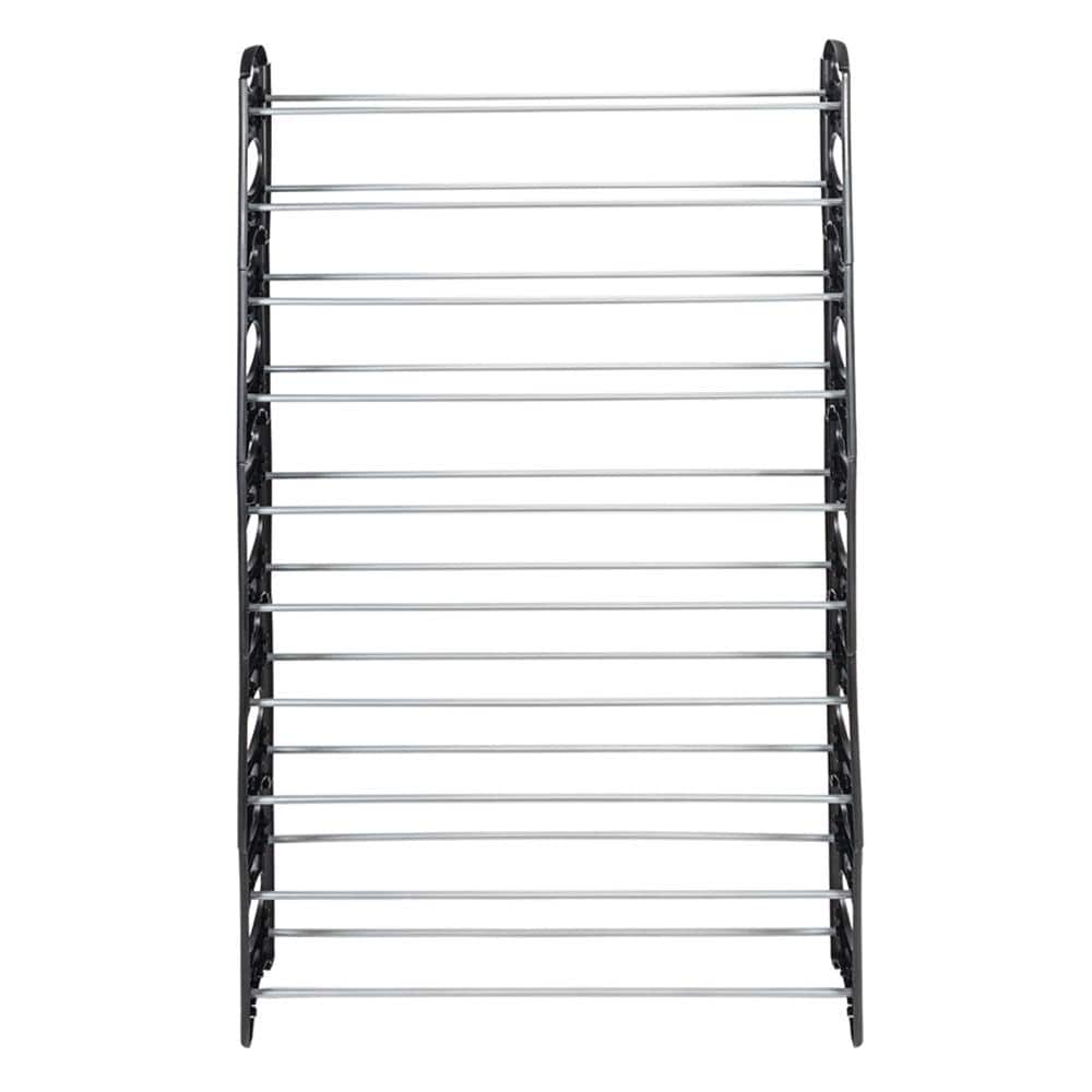 Karl home 60.63 in. H 50-Pair Black Shoe Rack 412504635075 - The Home Depot