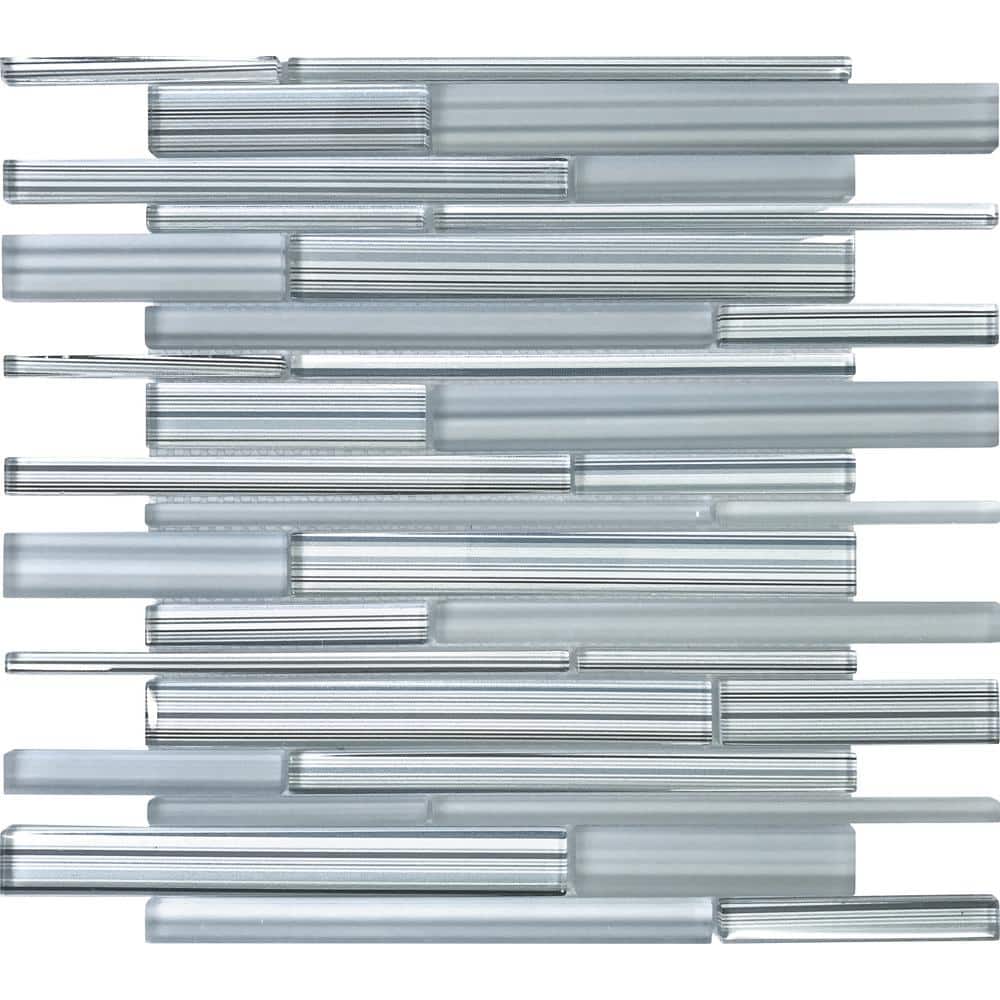 Apollo Tile Blue Gray 11.8 in. x 12.2 in. Linear Polished and Matte ...