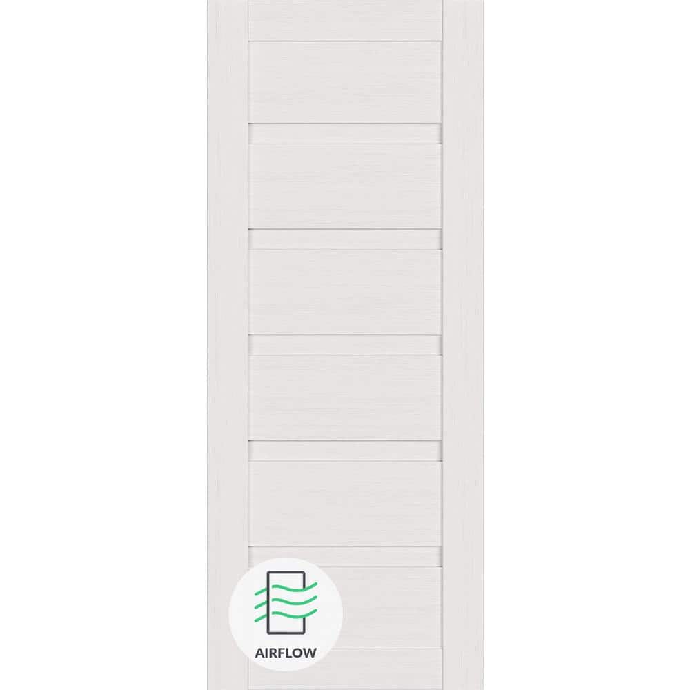 Belldinni Louver 30 in. x 80 in. No Bore Solid Core Bianco Noble Wood ...