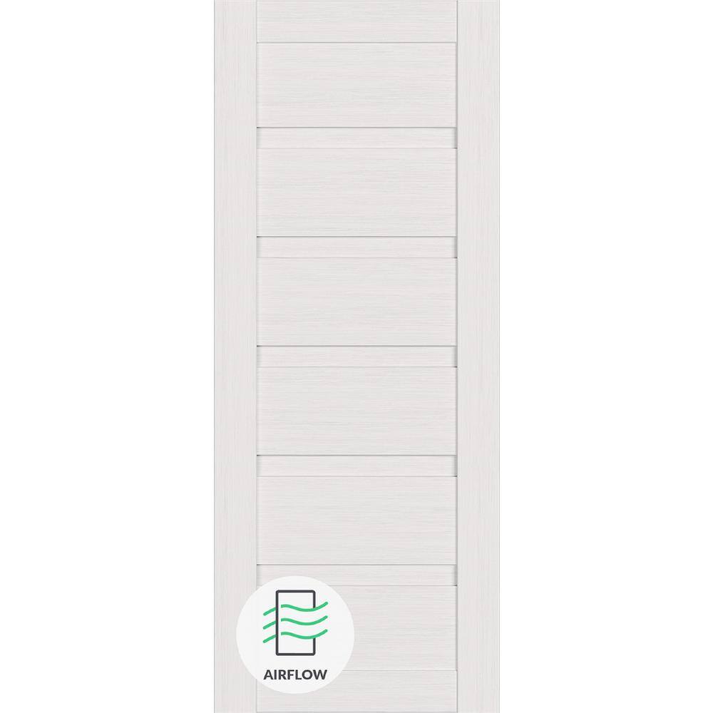 Belldinni Louver 30 in. x 80 in. No Bore Solid Core Bianco Noble Wood ...