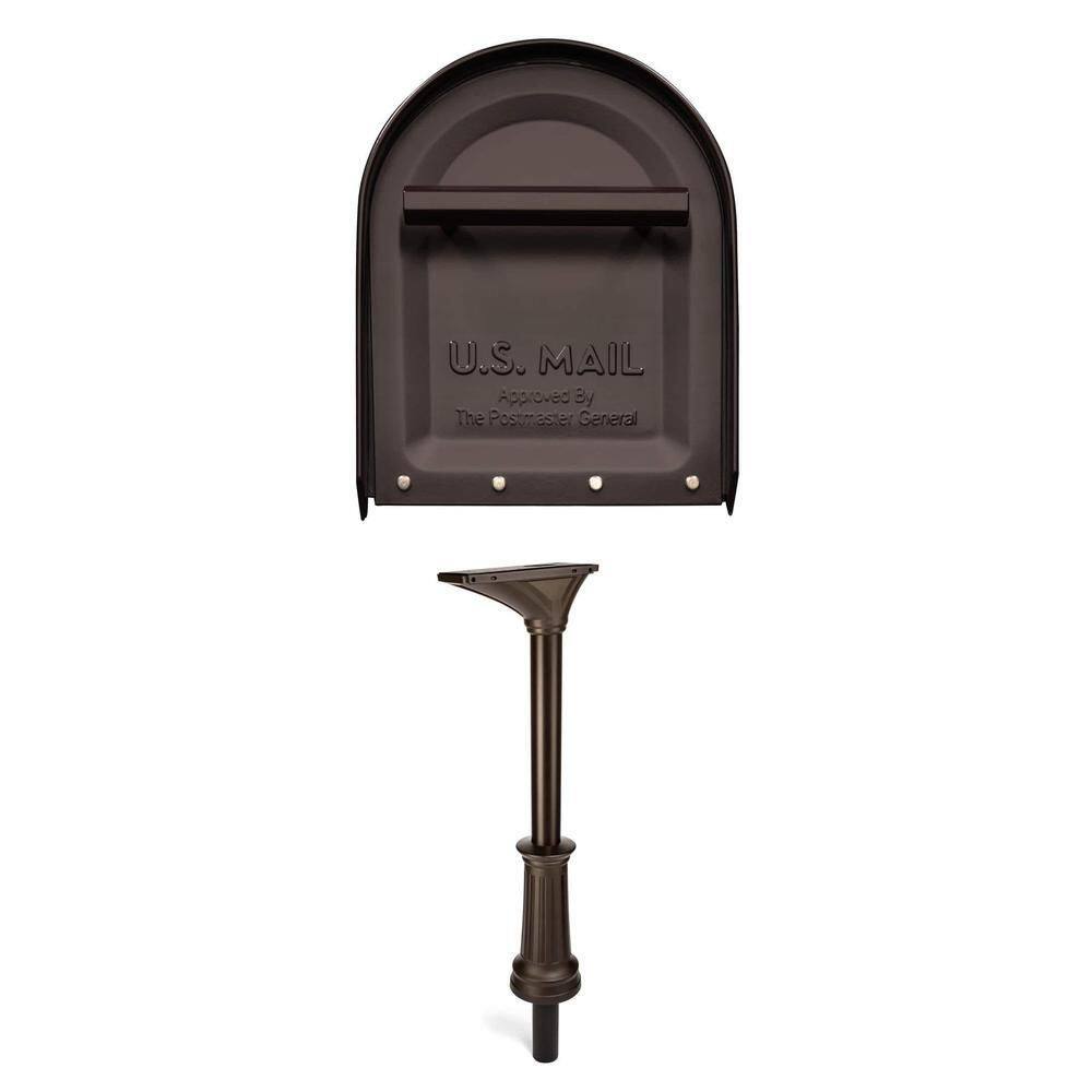 Architectural Mailboxes Sequoia Rubbed Bronze Steel Post Mount Mailbox ...
