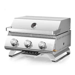 R.W.FLAME 3-Burner Portable Propane Gas Table Top Grill in Stainless ...