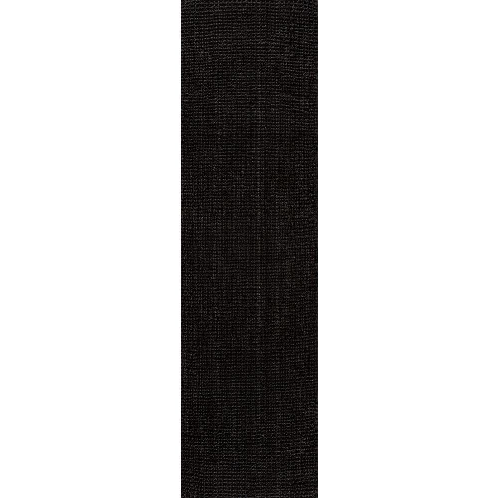 JONATHAN Y Pata Hand Woven Chunky Jute Black 2 ft. x 8 ft. Runner Rug ...