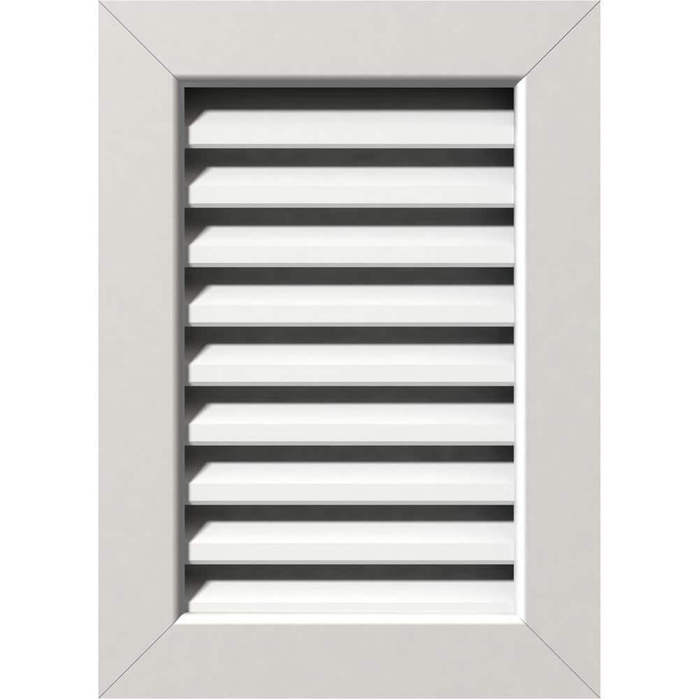 Ekena Millwork 12 in. x 24 in. Vertical Gable Vent Functional with Flat ...