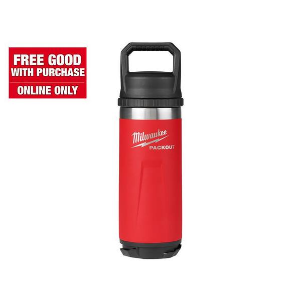 Milwaukee PACKOUT Red 18 oz. Insulated Bottle W/Chug Lid 48-22-8382R ...