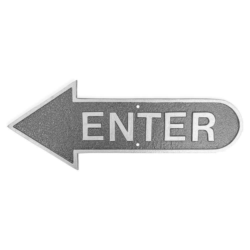 Montague Metal Products 6" x 15.5" Left Arrow Enter Statement Plaque ...