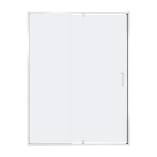 LIVACA 54 in. W x 71 in. H Framed Pivot Sliding Shower Door in Chrome ...