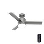 Hunter Gilmour 44 in. Indoor/Outdoor Matte Silver Ceiling Fan with ...