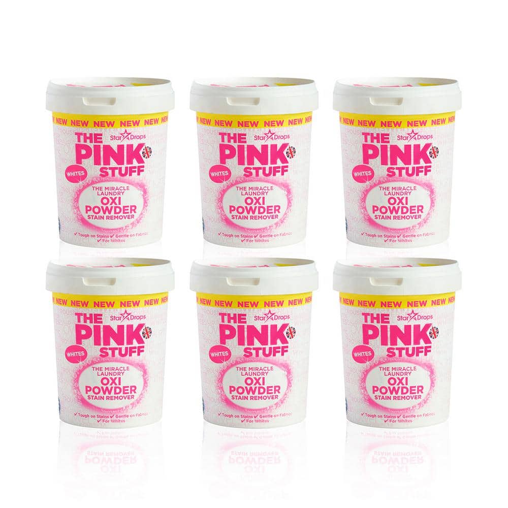 THE PINK STUFF Oxi Fabric Stain Remover Powder for Whites, 2.2 lbs., 6 ...