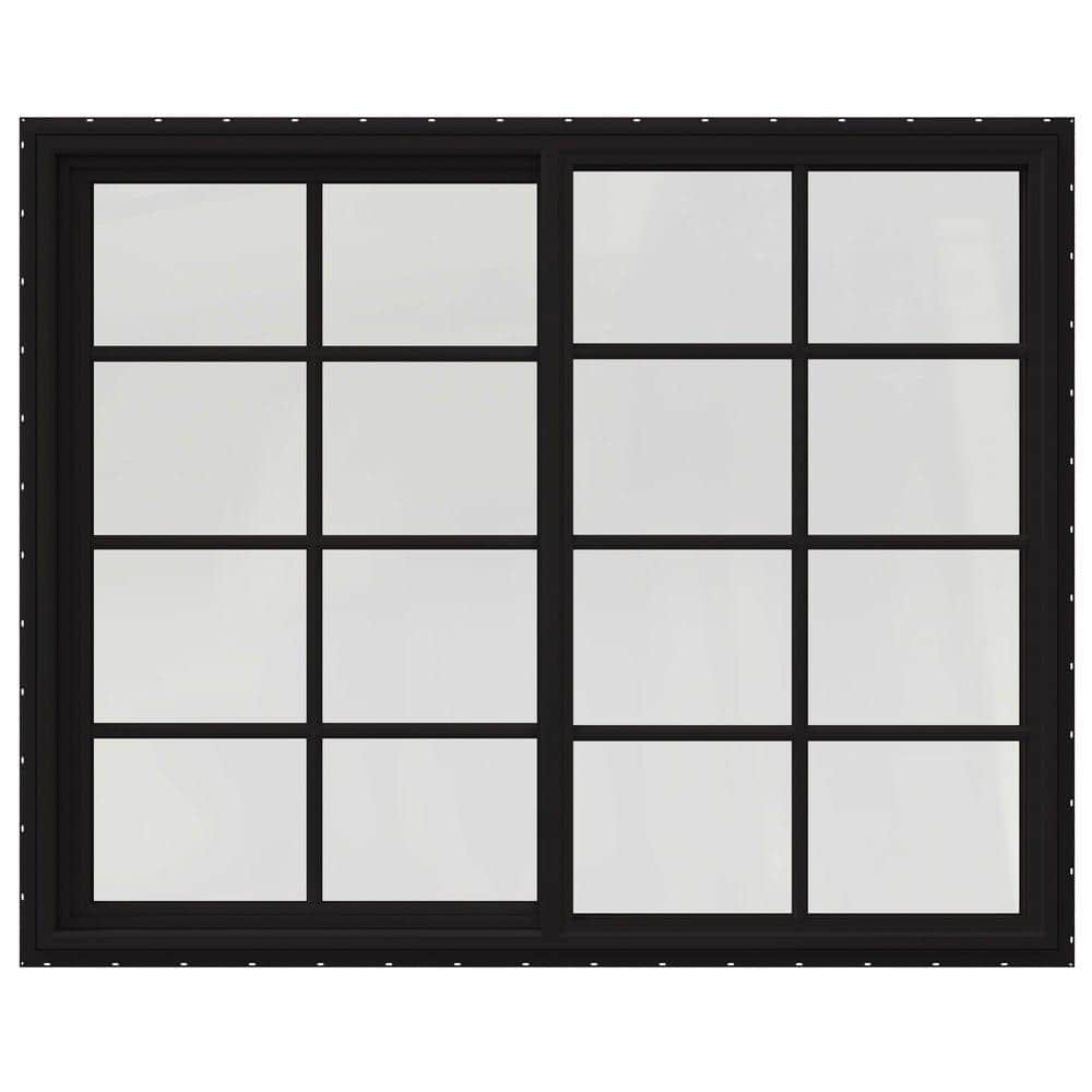 JELD-WEN 60 in. x 48 in. V-4500 Series Black Exterior/White Interior ...