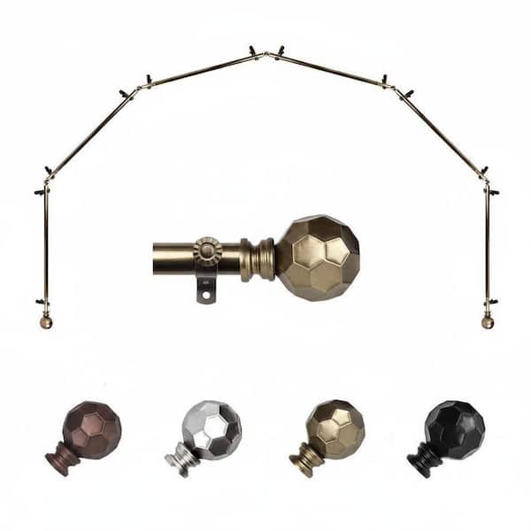 Rod Desyne 108 in. - 168 in. 13/16" Delilah 6-Sided Bay Window Curtain ...