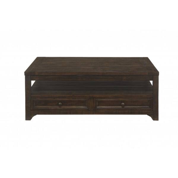 HomeRoots Amelia 26 in. Dark Mocha Rectangle Wood Coffee Table with ...