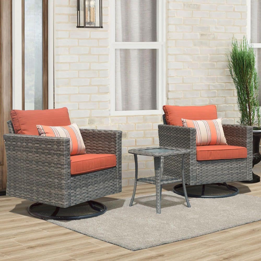 Reviews for OVIOS New Vultros Gray 3-Piece Wicker Outdoor Patio ...