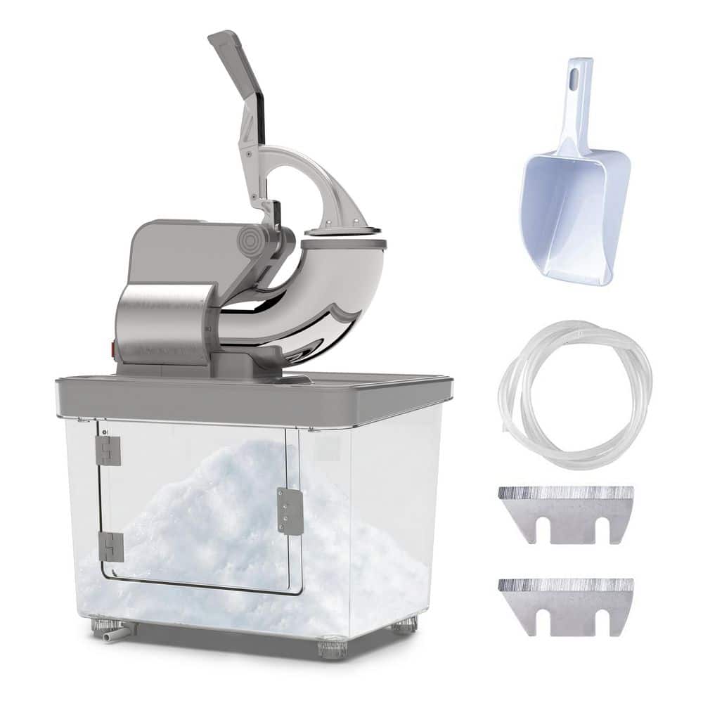 Pnhter 1400 oz. 600 lbs./h Commercial Ice Crusher Stainless Steel Snow ...