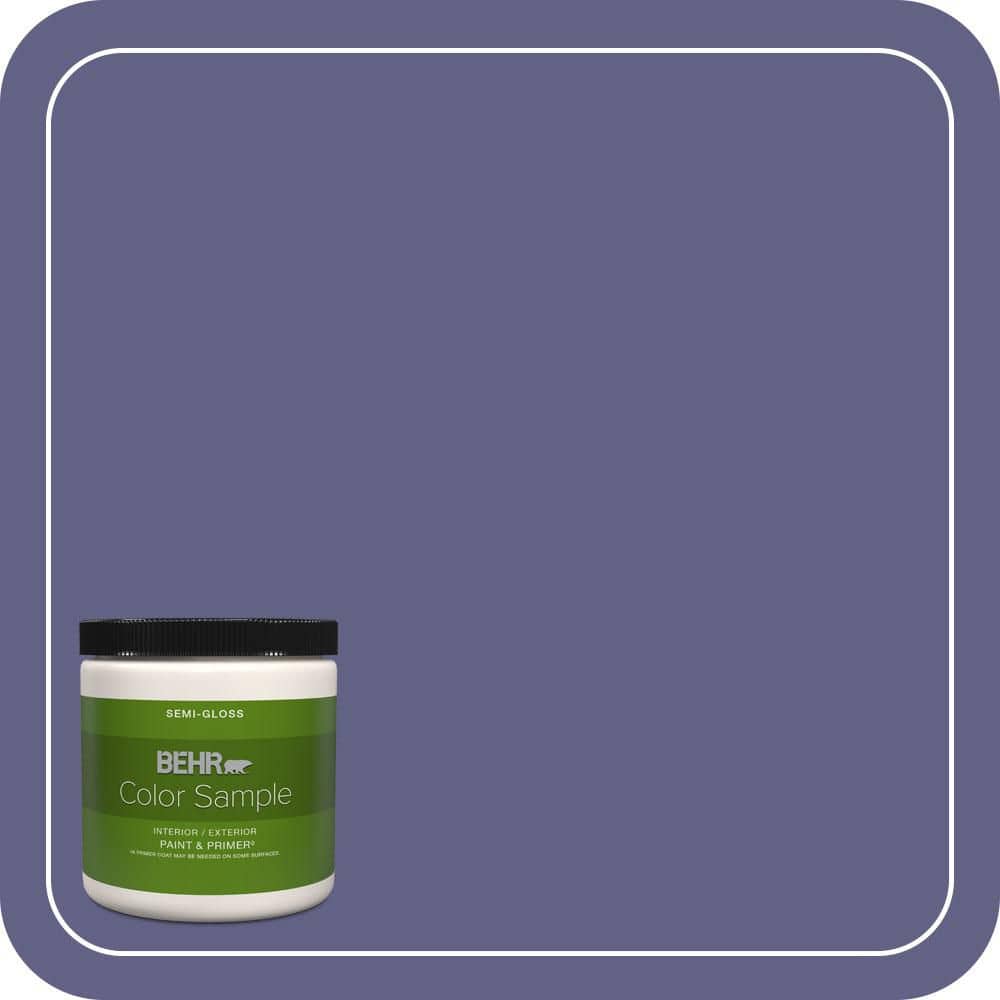 BEHR PREMIUM PLUS 8 oz. #640D-7 Pharaoh Purple Semi-Gloss Interior ...