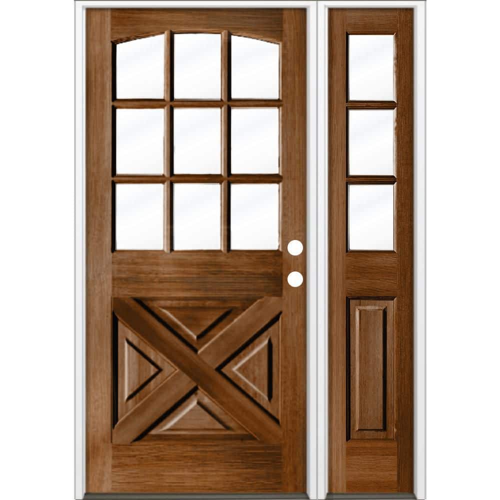 Reviews for Krosswood Doors 50 in. x 80 in. Farmhouse X Panel LH 1/2 ...