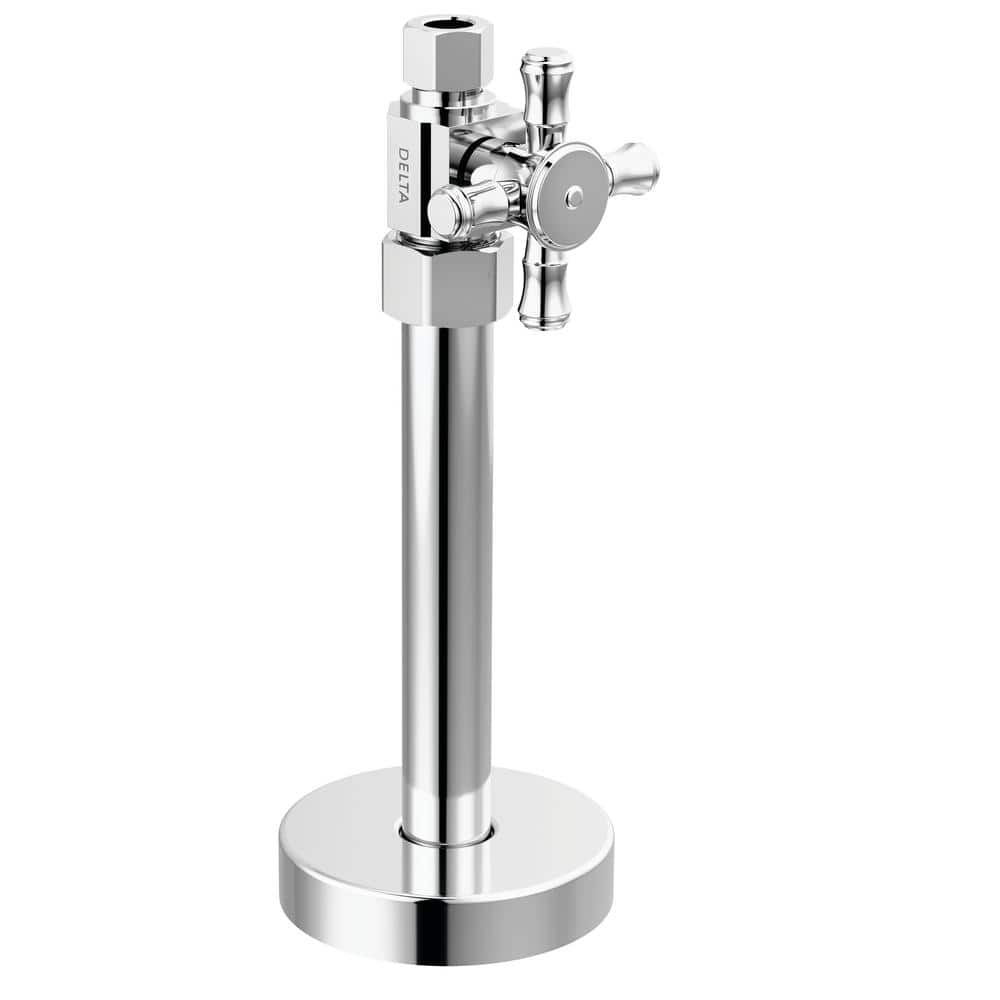 Delta 1/2 in. x 7.63 in. L Chrome Brass Straight Supply Stop Valve ...