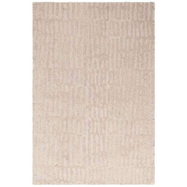 SAFAVIEH Ebony 6 ft. x 9 ft. Beige Faded Striped Solid Area Rug EBN918B ...