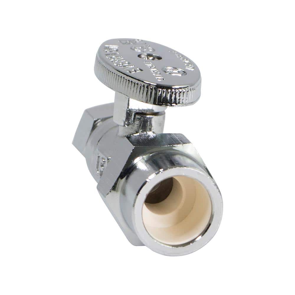 PLUMBFLEX 1/2 in. CPVC Inlet x 3/8 in. O.D. Compression Outlet Quarter ...