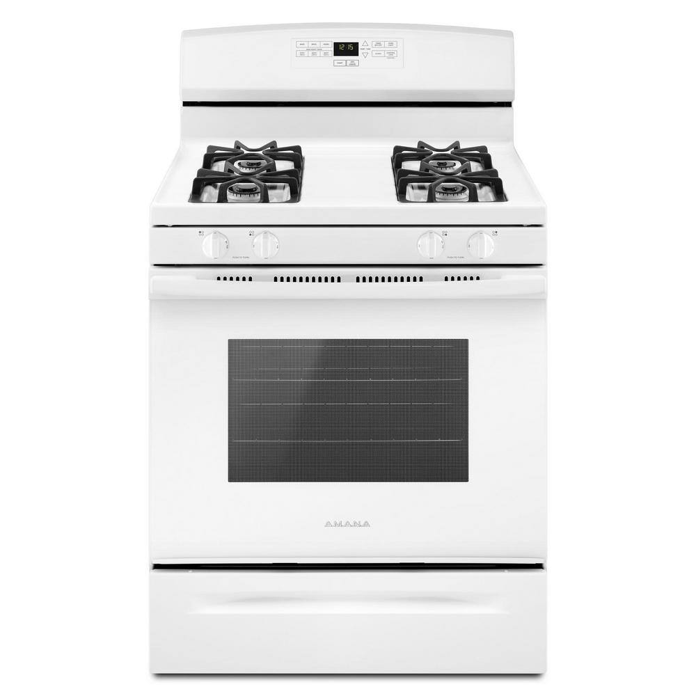 Amana 5.1 cu. ft. 30 in. 4-Burner Freestanding Gas Range in White ...