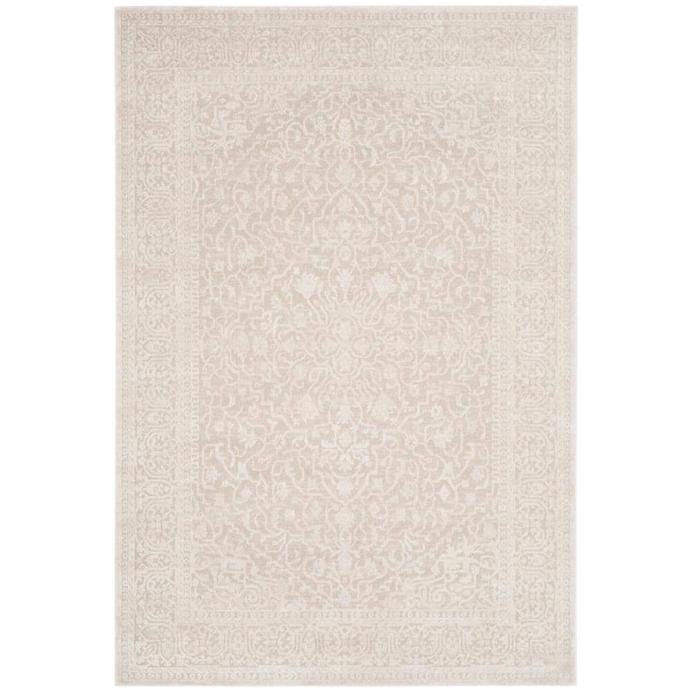SAFAVIEH Reflection Cream/Ivory 6 ft. x 9 ft. Distressed Floral Area ...