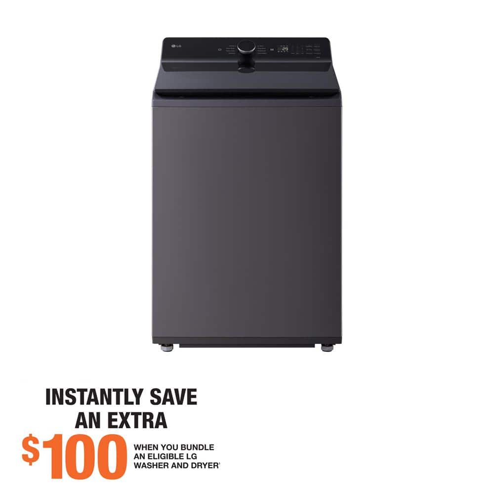 LG 5.5 cu. ft. SMART Top Load Washer in Matte Black with Impeller, Easy ...