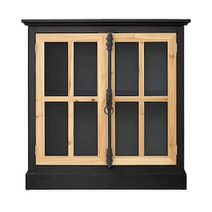 GOOD & GRACIOUS Black Small Storage Cabinet with Adjustable Shelf and ...