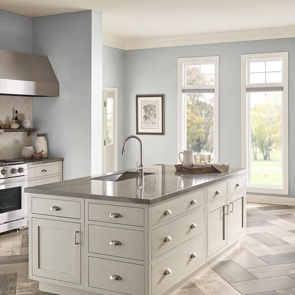 BEHR MARQUEE 1 gal. MQ2 59 Silver City One Coat Hide Semi Gloss Enamel Interior Paint Primer 345001 The Home Depot