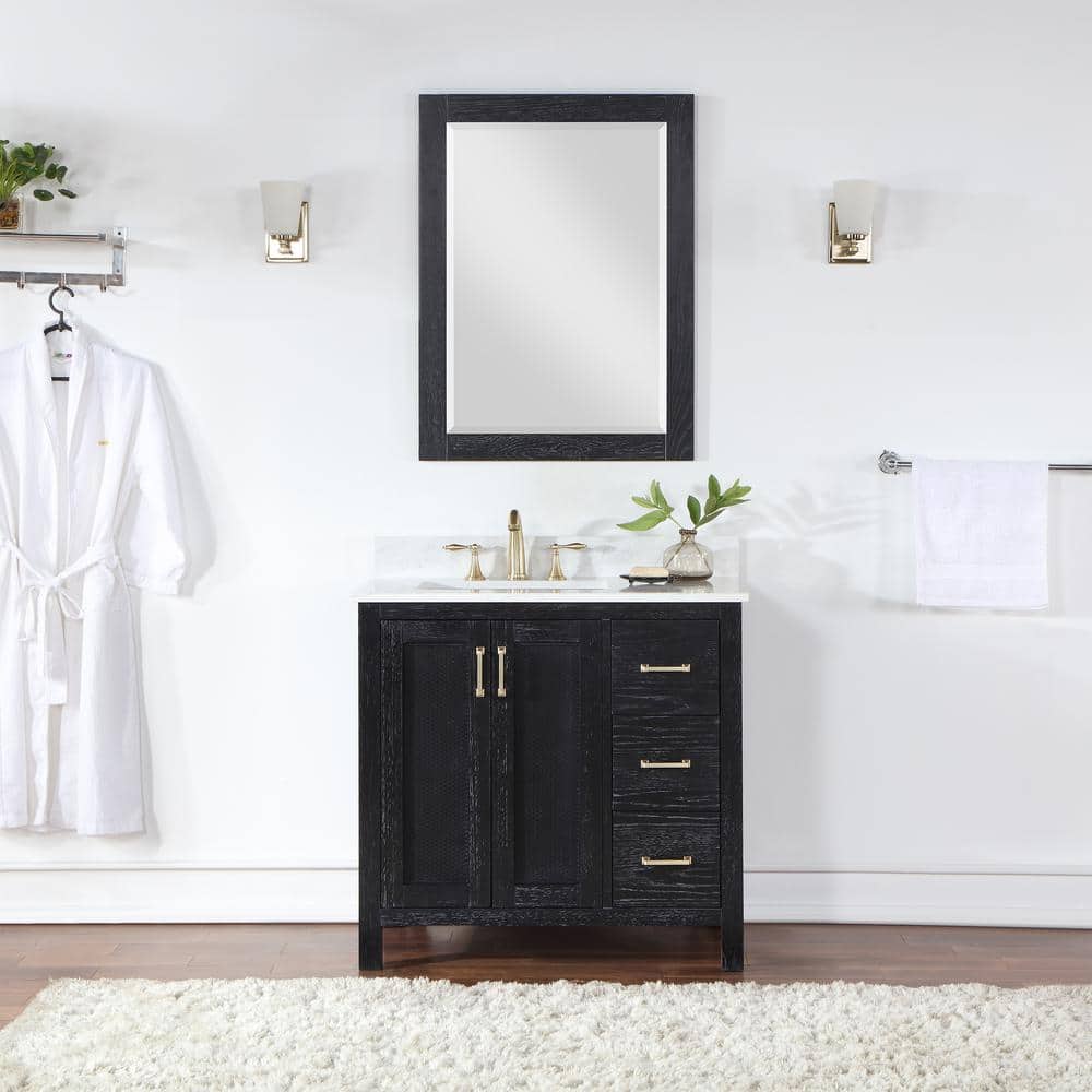 Altair Ivy 27.2 in. W x 36 in. H Rectangular Wood Framed Wall Bathroom ...