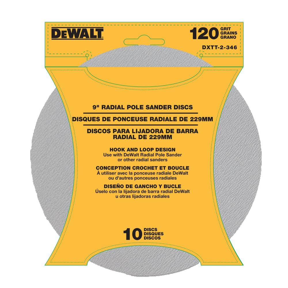 DEWALT 9 in. 120-Grit Sanding Disk (10-Pack) DXTT-2-346 - The Home Depot