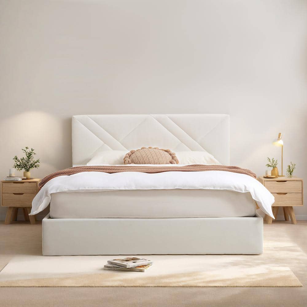 Have a question about Ahokua Cream White Plywood Frame Queen Size ...