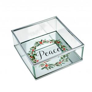 HomeRoots Silver Rectangle Crystal 10 in. Decorative Tray 2000517511 ...