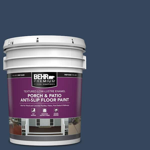 BEHR PREMIUM 5 gal. #MQ5-54 Compass Blue Textured Low-Lustre Enamel ...