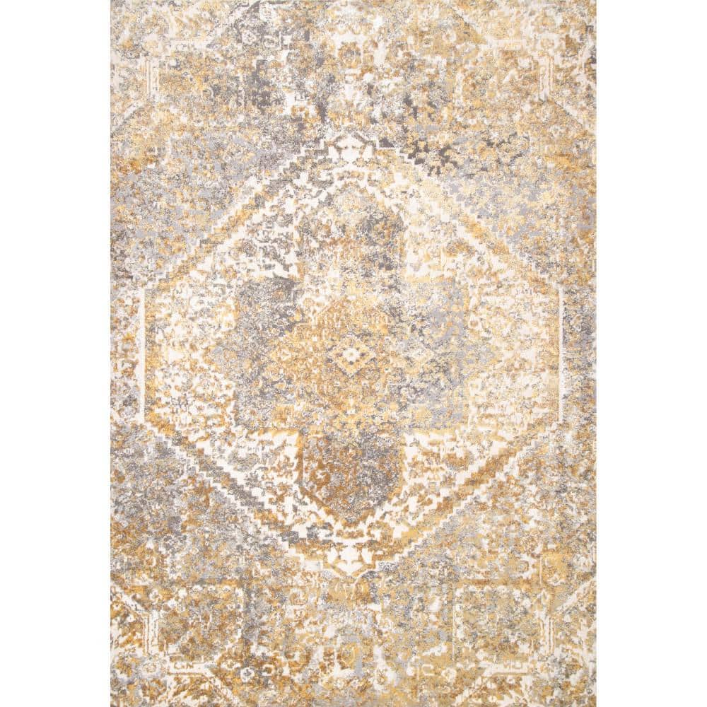 nuLOOM Patty Vintage Medallion Rug Gold 4' ft. x 6' ft. Area Rug ...