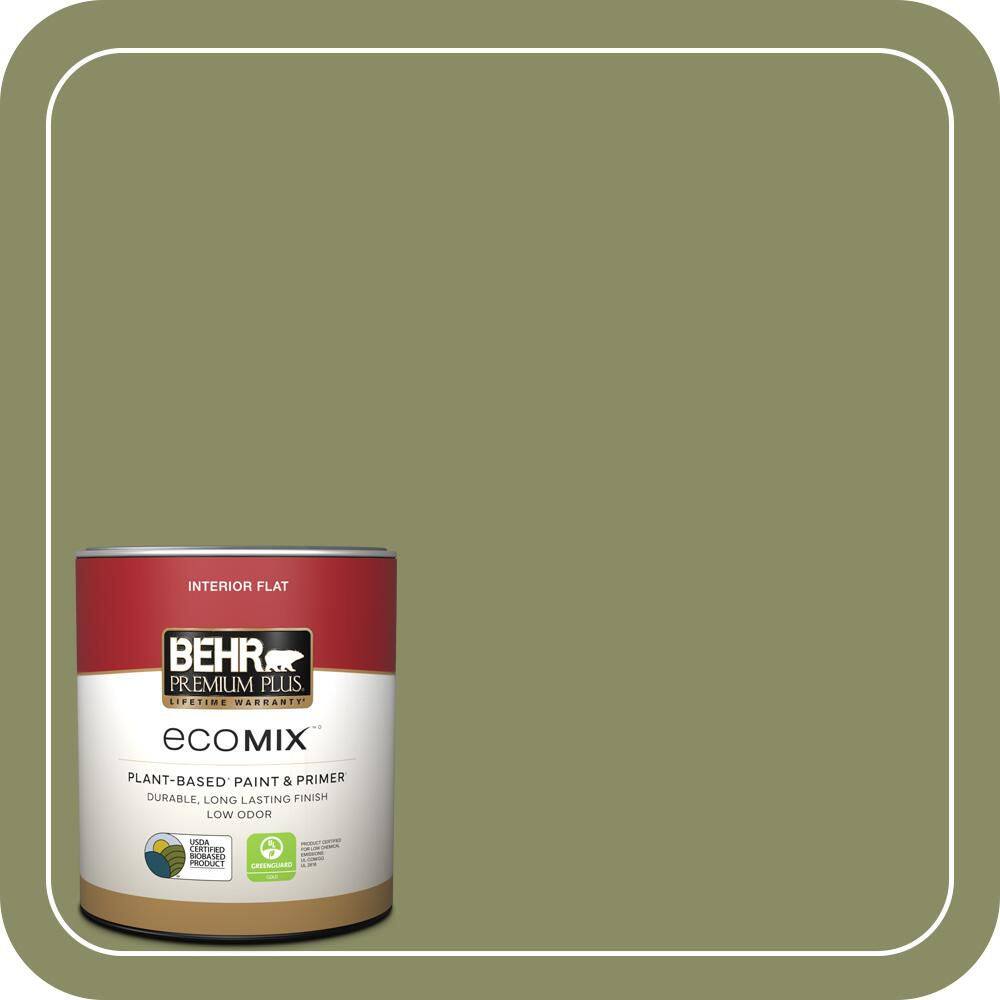 BEHR PREMIUM PLUS 1 qt. #S360-5 Yogi Flat EcoMix Plant-Based Interior ...