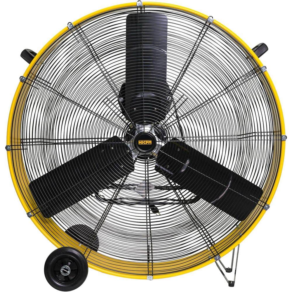 Atemomen 36 in. Yellow Heavy Duty Floor Drum Fan DC Brushless Motor ...