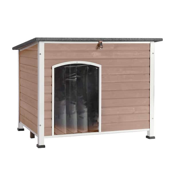 aivituvin 50.9"W Large Outdoor Dog House with Porch, Strong Iron Frame ...