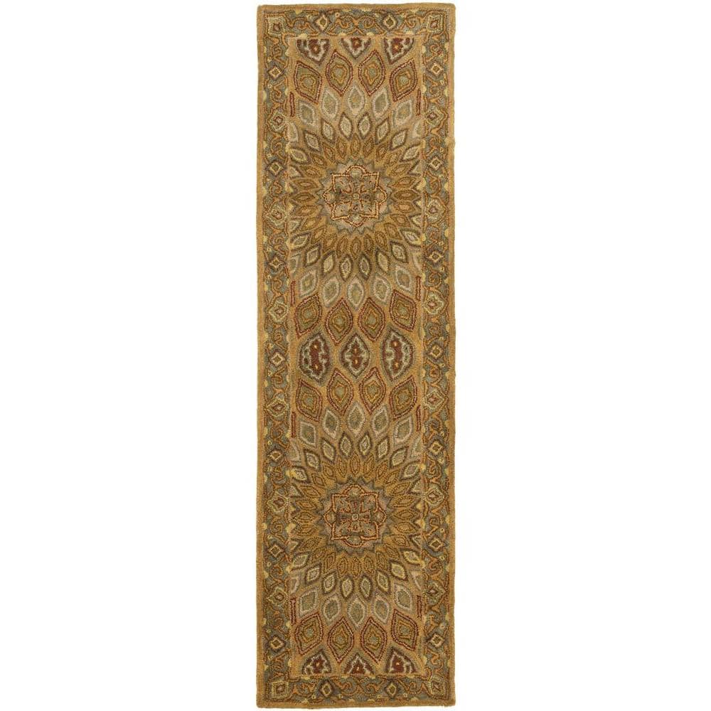 SAFAVIEH Heritage Light Brown/Grey 2 ft. x 6 ft. Border Runner Rug ...